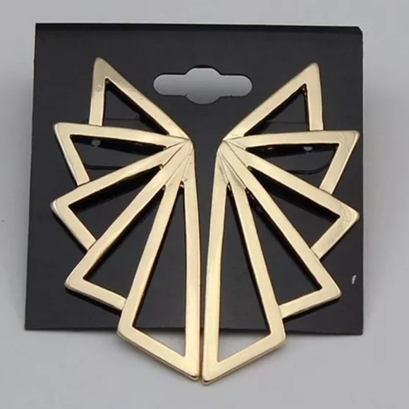 Jewelry | New Geometric Punk Gold Color Triangle Fan Shaped | Poshmark